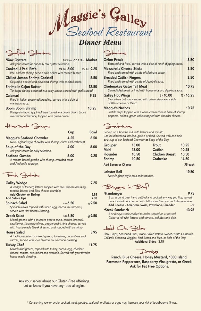 Menu - Maggies Galley